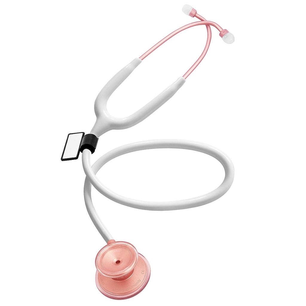 MDF Acoustica Lightweight Dual Head Stethoscope- White and Rose Gold ...